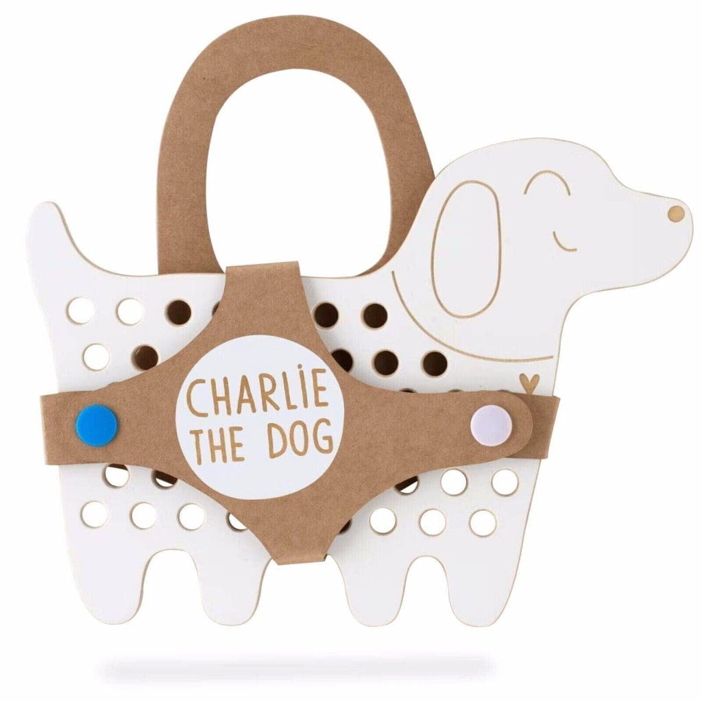 Charlie The Dog Montessori Wooden Lacing Toy - EcoBargains