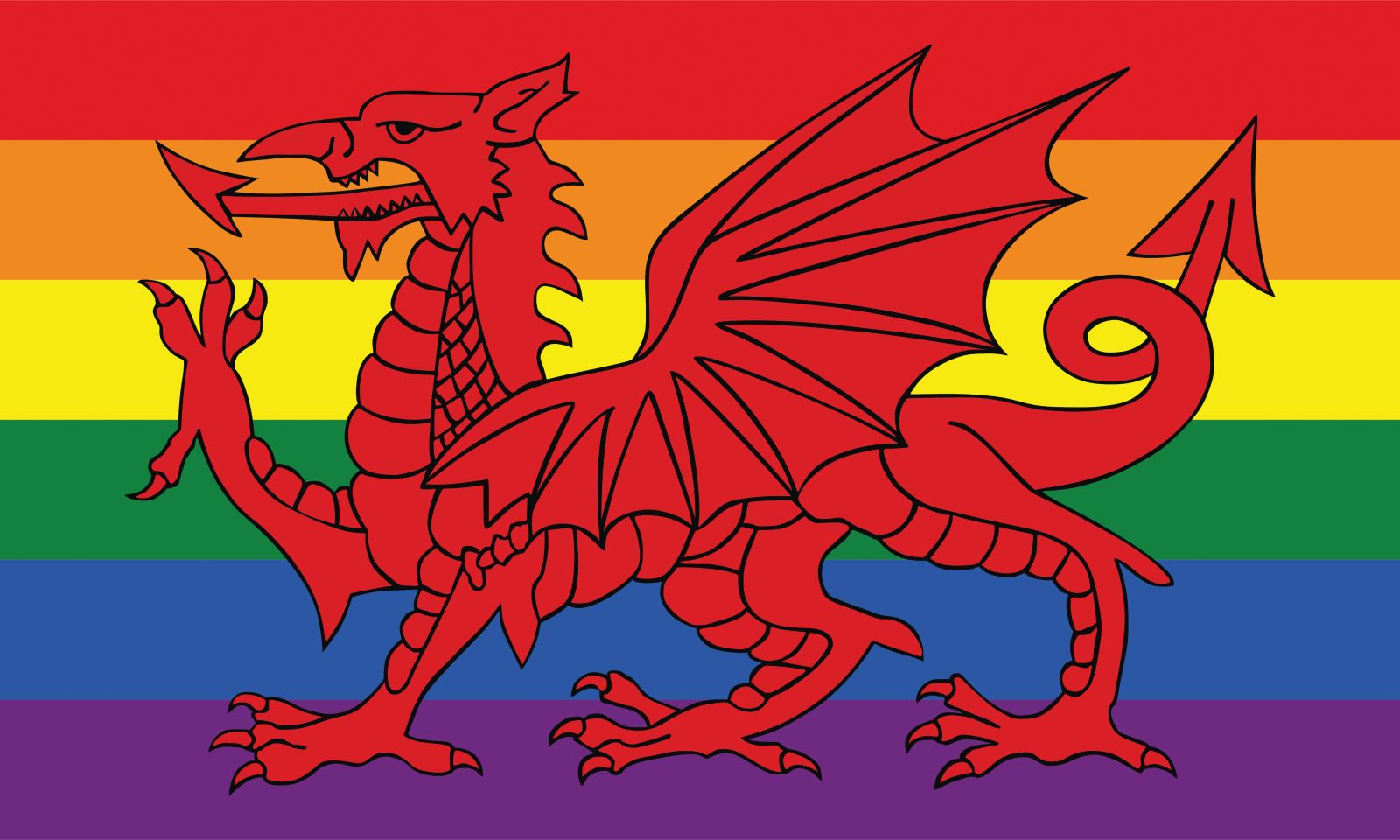 Extra Large Welsh Pride Flag 5 x 3ft (150cm x 90cm) - EcoBargains
