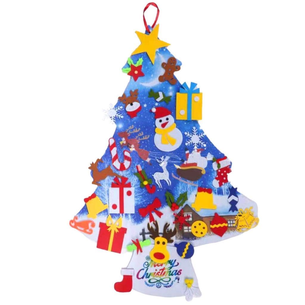 Merry Christmas Large Felt Hanging Christmas Tree with 30 no ...